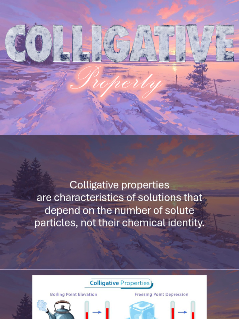 Colligative Properties | PDF | Applied And Interdisciplinary Physics ...