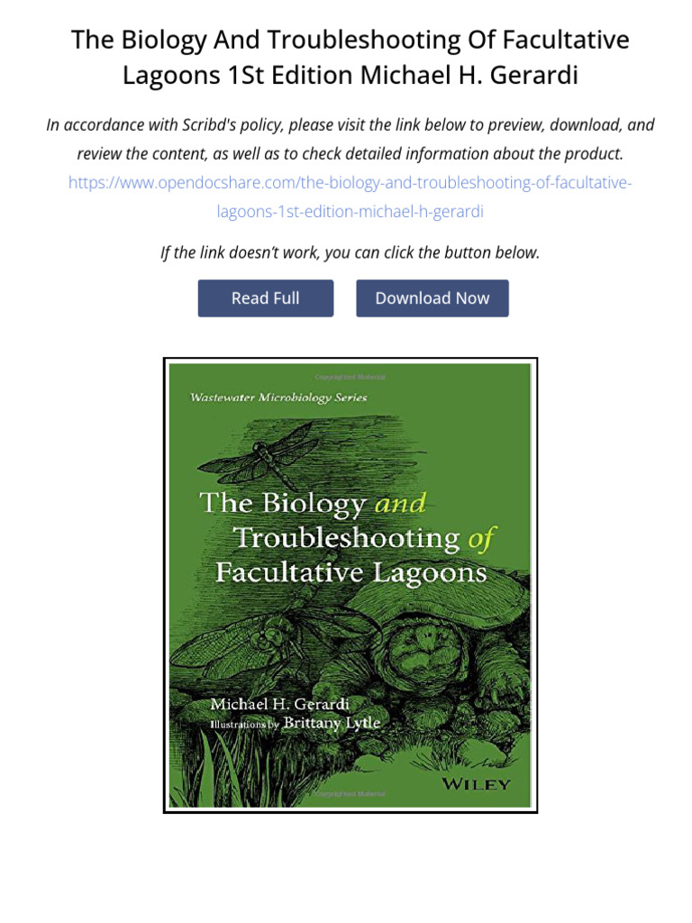 The Biology and Troubleshooting of Facultative Lagoons 1st Edition ...