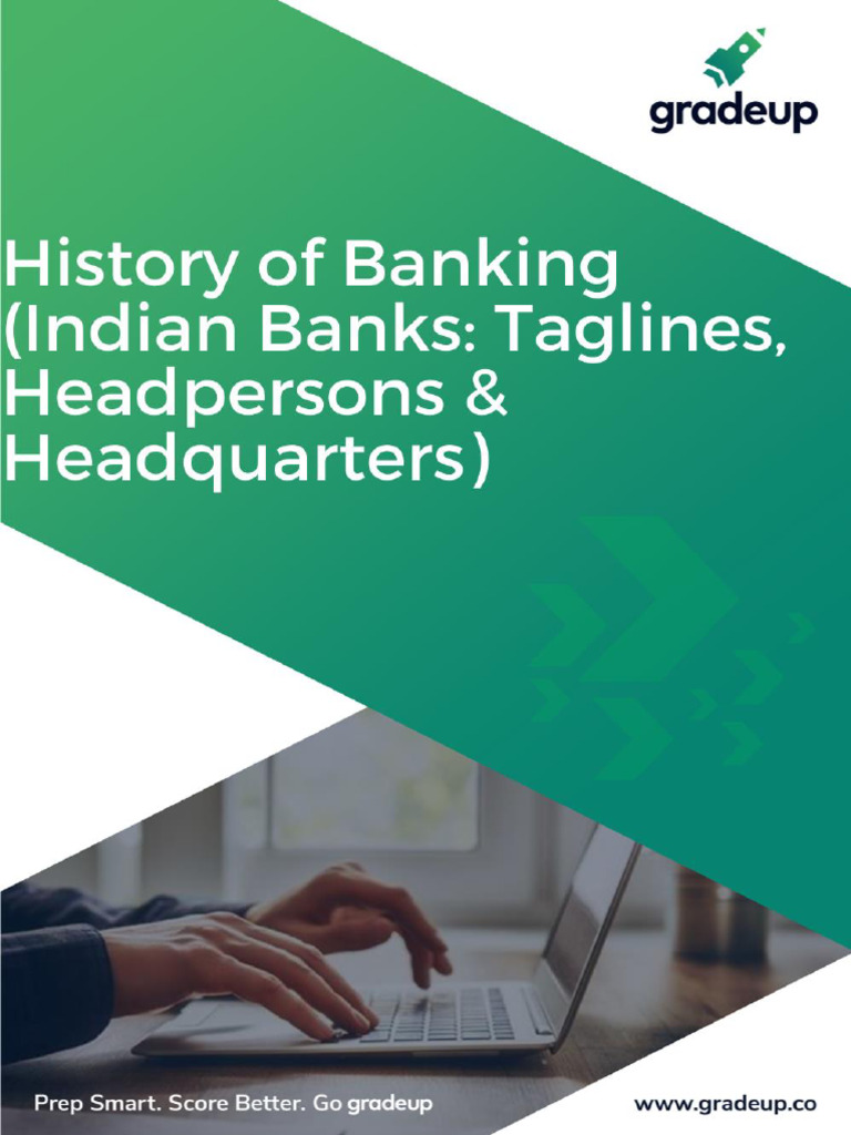 History of Banking Indian Banks Taglines Headpersons Headquarters 24 ...