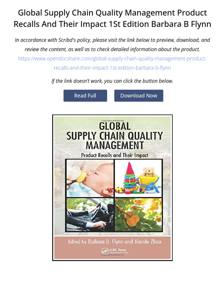 Global Supply Chain Quality Management Product Recalls and Their Impact ...