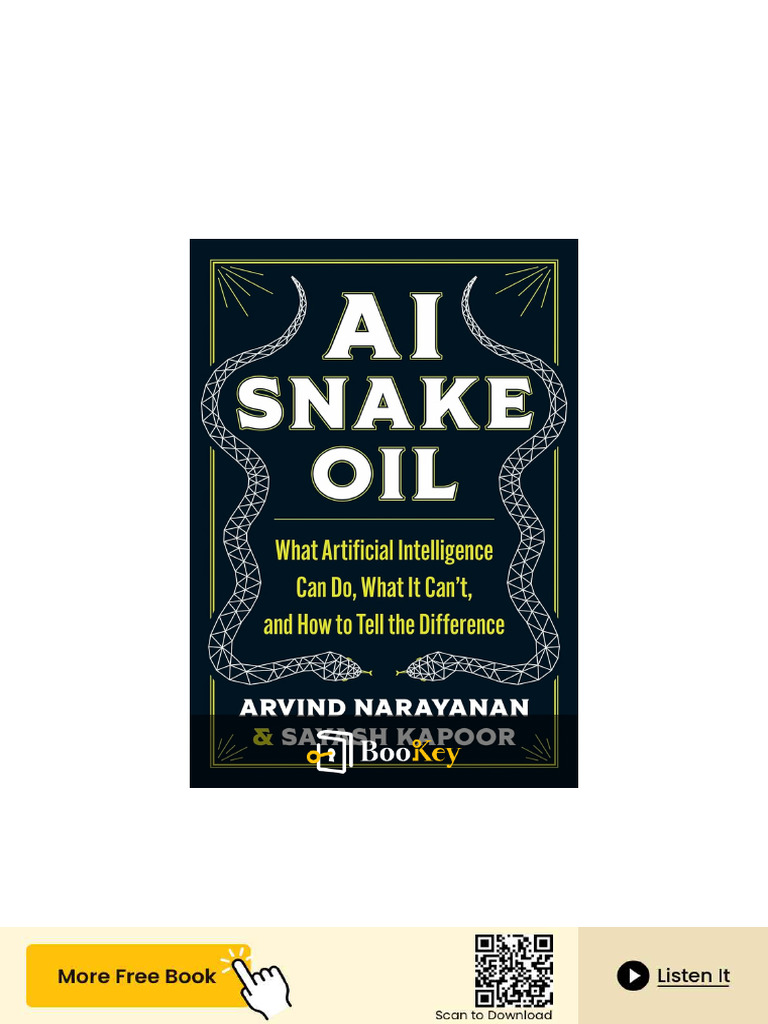 Ai Snake Oil PDF | PDF | Artificial Intelligence | Intelligence (AI ...