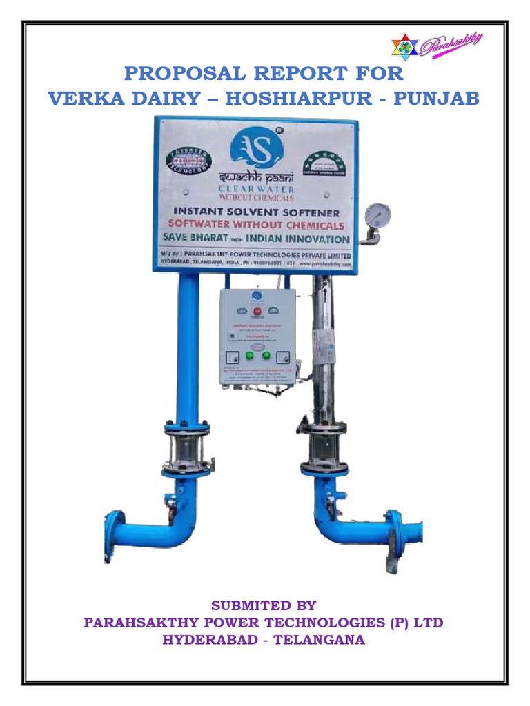 Instant Solvent Softener Proposal for Verka | PDF | Milk | Water