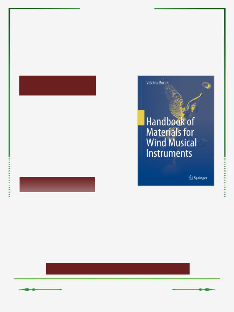 Handbook of Materials for Wind Musical Instruments Voichita Bucur eBook ...