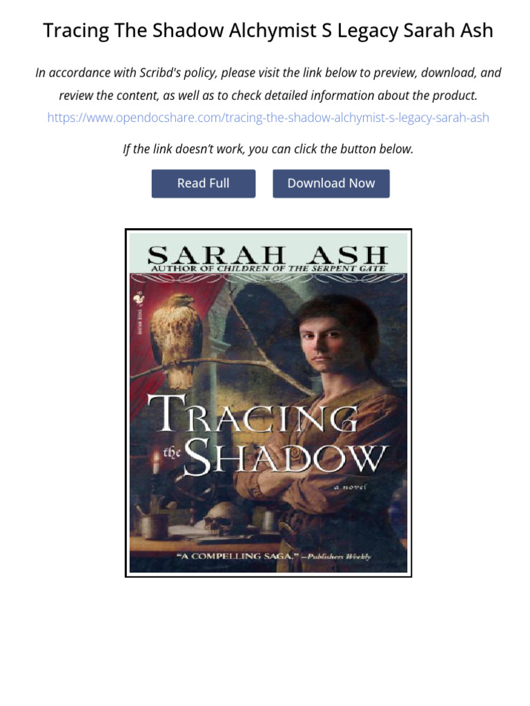 Tracing the Shadow Alchymist s Legacy Sarah Ash | PDF