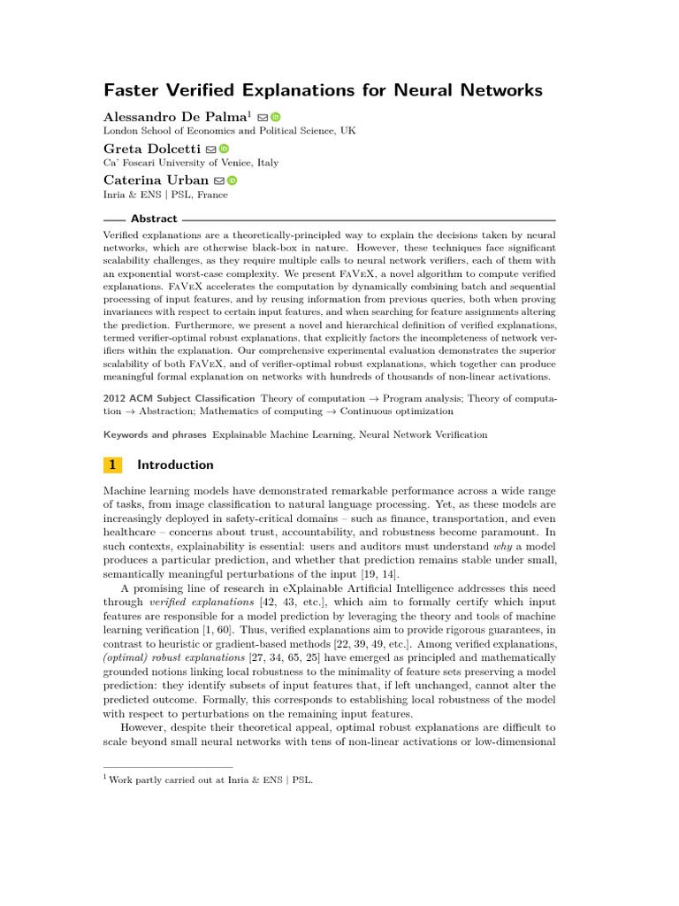 Faster Verified Explanations For Neural Networks | PDF | Machine ...