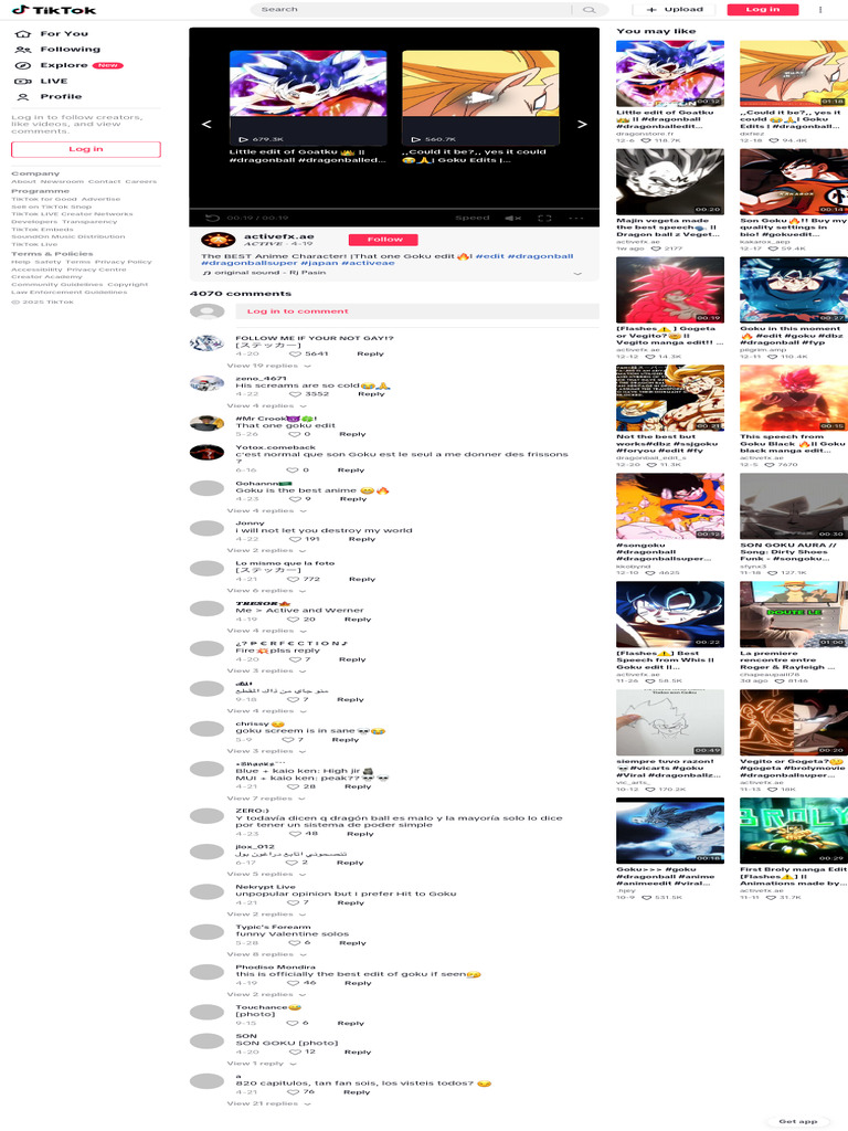 Goku Edits The Best Dragon Ball Character Showcase TikTok | PDF ...