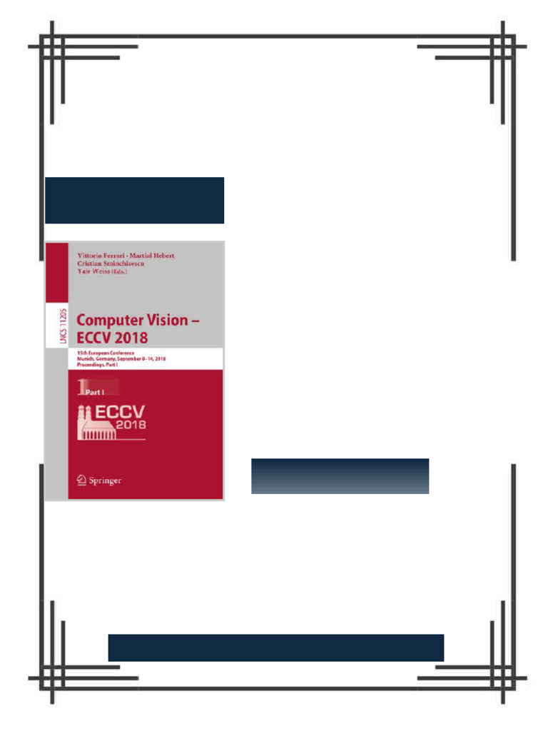 Computer Vision ECCV 2018 15th European Conference Munich Germany ...