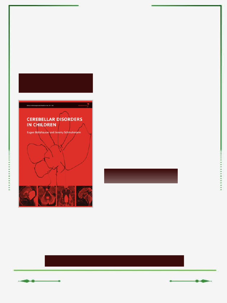 Cerebellar Disorders in Children 1st Edition Eugen Boltshauser ebook ...