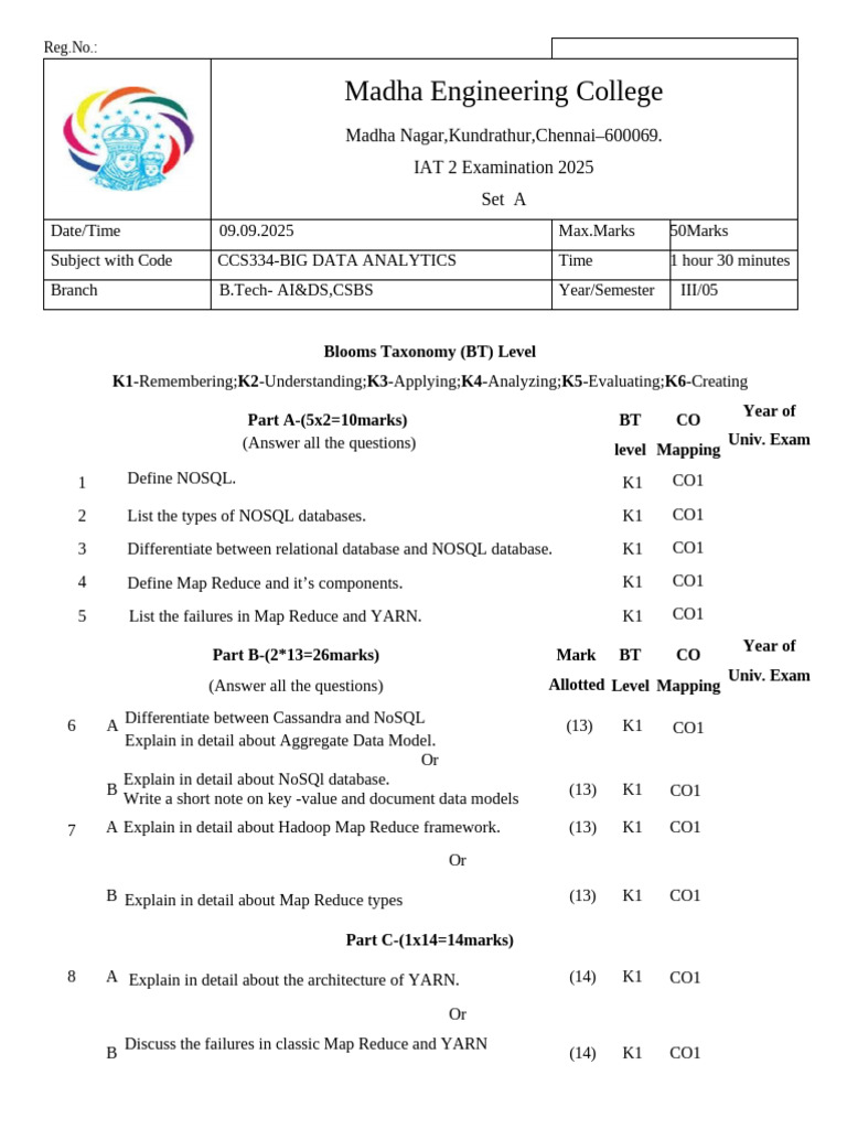 BDA 1 | PDF | No Sql | Map Reduce