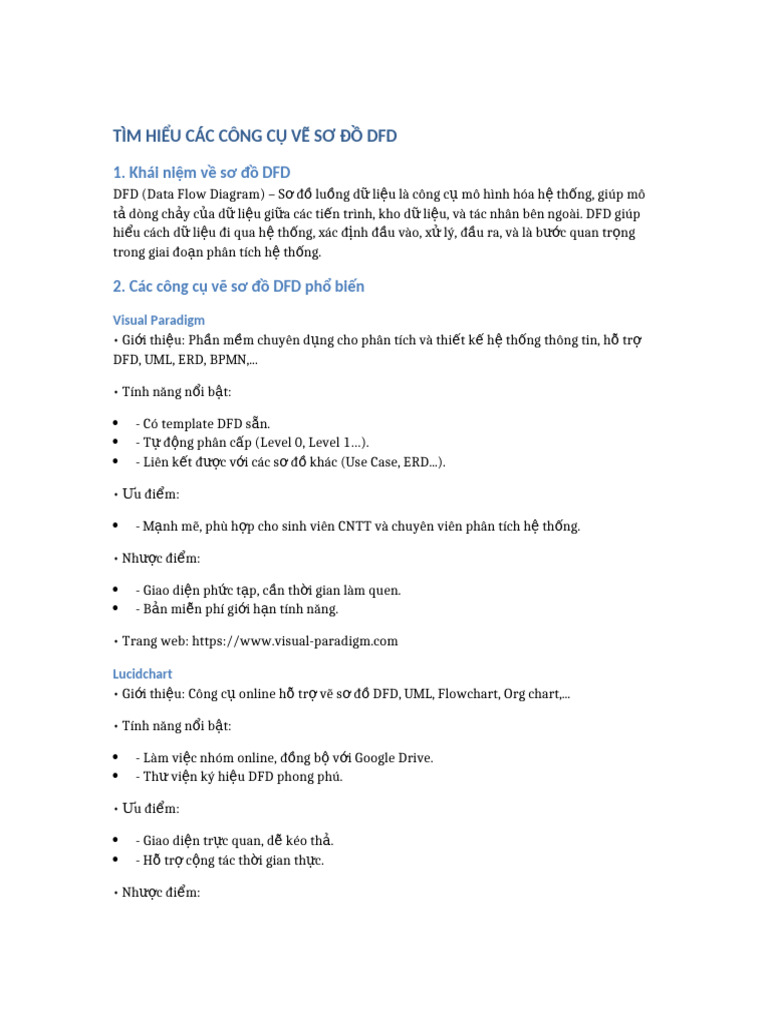Cac Cong Cu Ve So Do DFD | PDF