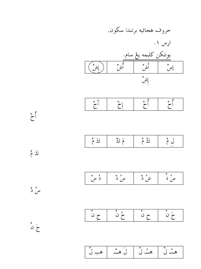 Hijaiyah Baris Sukun & Syaddah | PDF