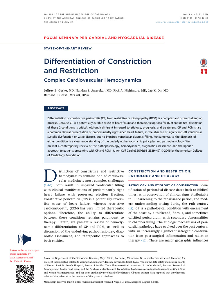 Geske Et Al 2016 Differentiation of Constriction and Restriction | PDF ...