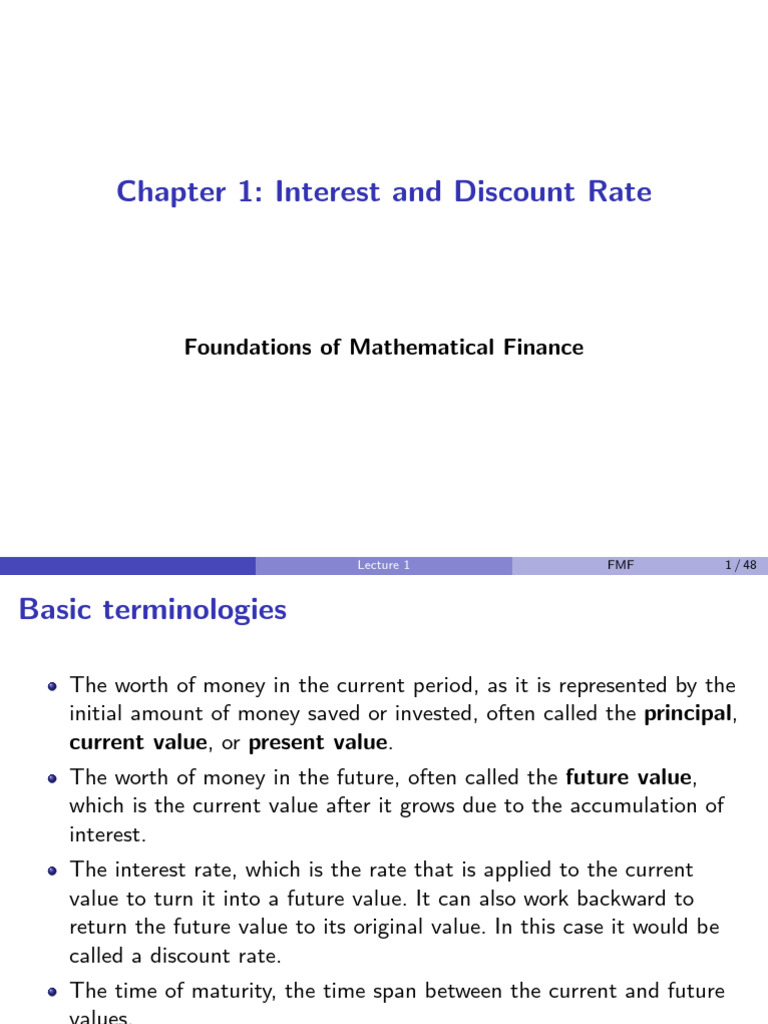 Interest and Discount Rates Explained | PDF | Compound Interest | Interest