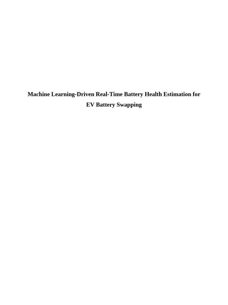 Real-Time EV Battery Health Estimation | PDF | Machine Learning ...