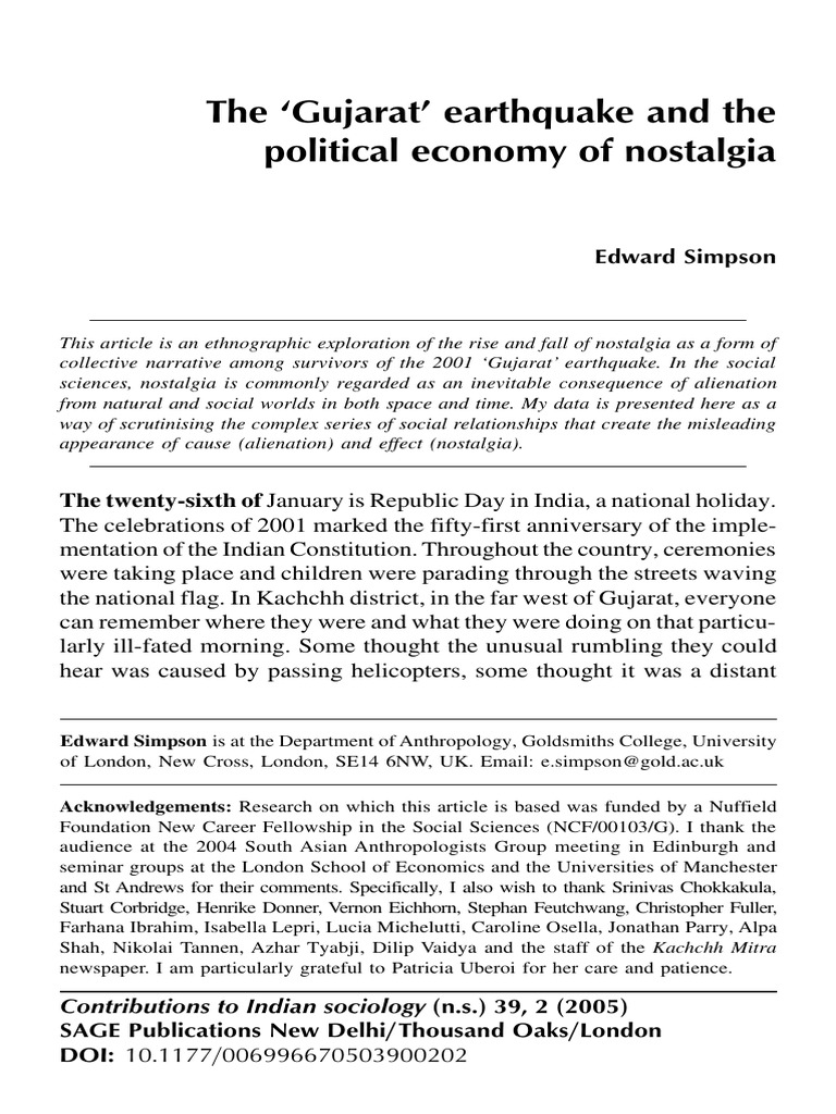 Political Economy of Nostalgia Simpson | PDF | Nostalgia | Narrative