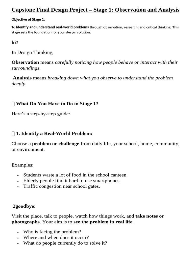 Capstone Final Design Project(1 to 4) (1) | PDF | Design Thinking ...