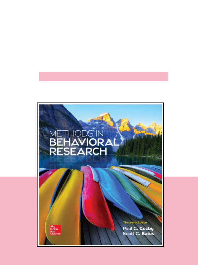 Methods In Behavioral Research 13th Paul C Cozby Scott C Bates Complete ...