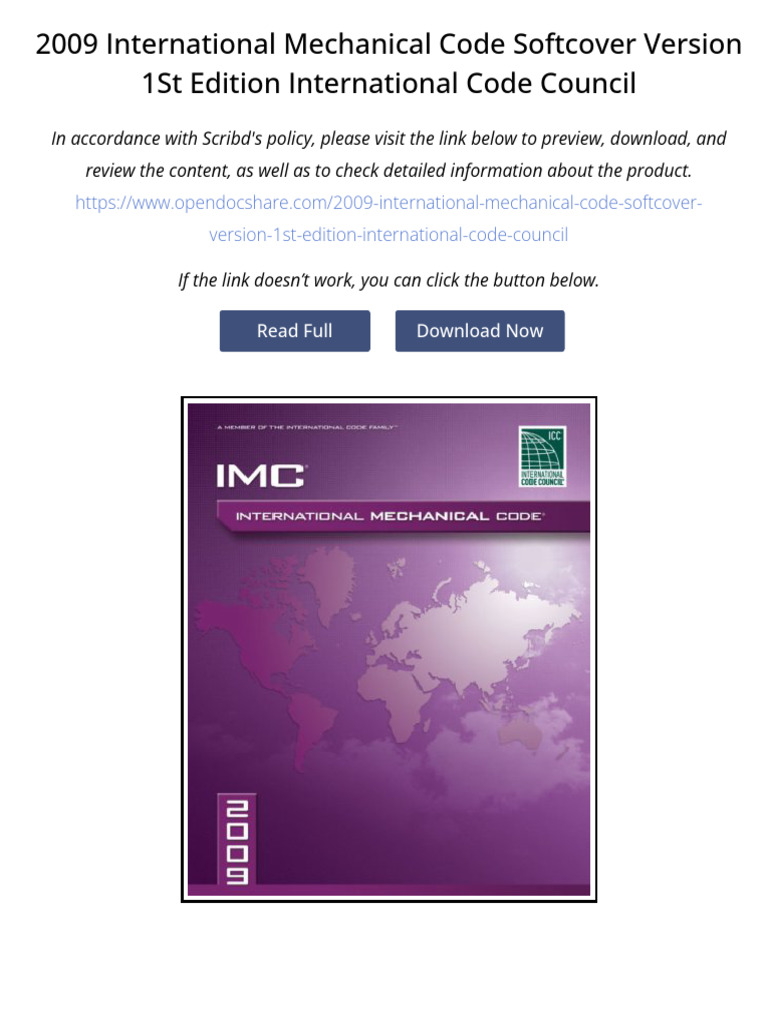 2009 International Mechanical Code Softcover Version 1st Edition ...