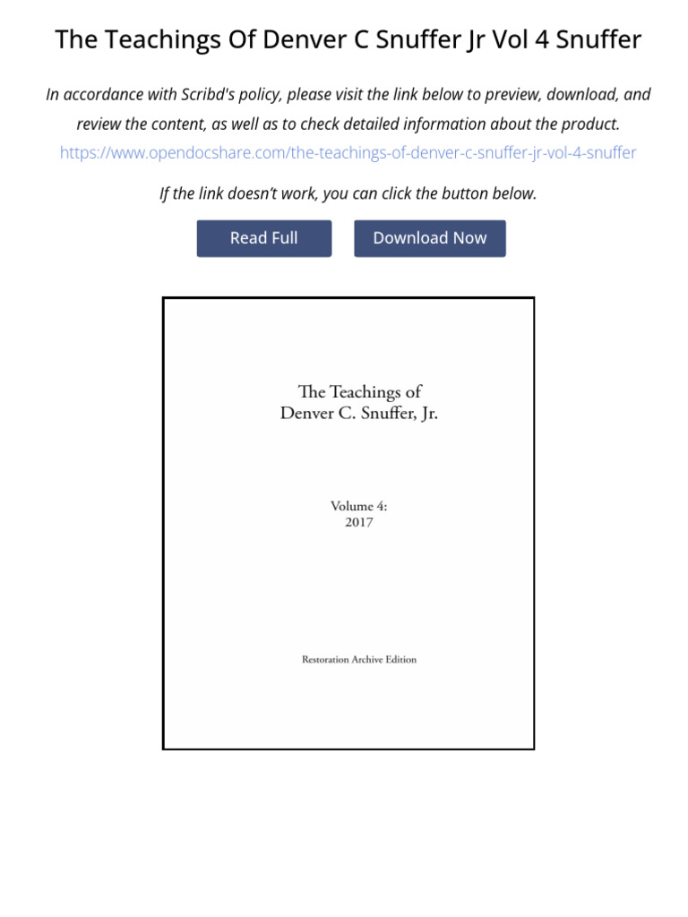 The Teachings of Denver C Snuffer Jr vol 4 Snuffer full | PDF | Moses ...