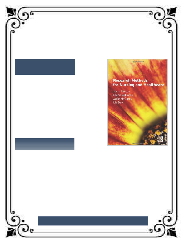 Research methods for nursing and healthcare 1st Edition John Maltby ...