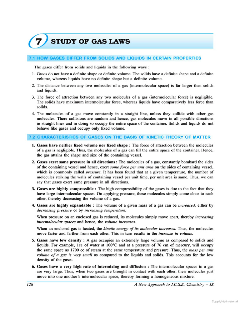 Study of Gas Laws (Goyal Brothers) | PDF