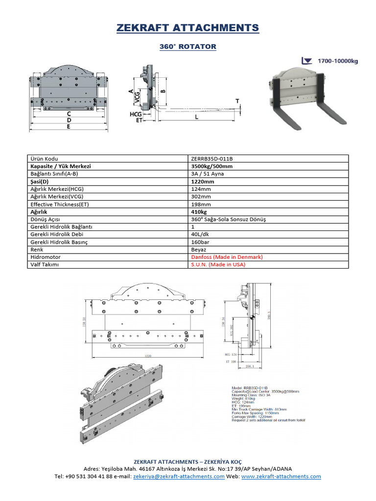 3 Ton 360° Rotator Özellikleri | PDF