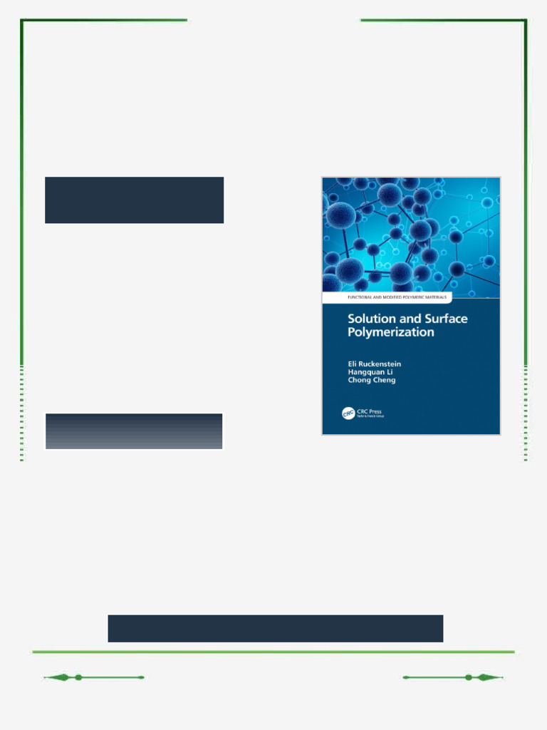 Solution and Surface Polymerization 1st Edition Eli Ruckenstein (Editor ...