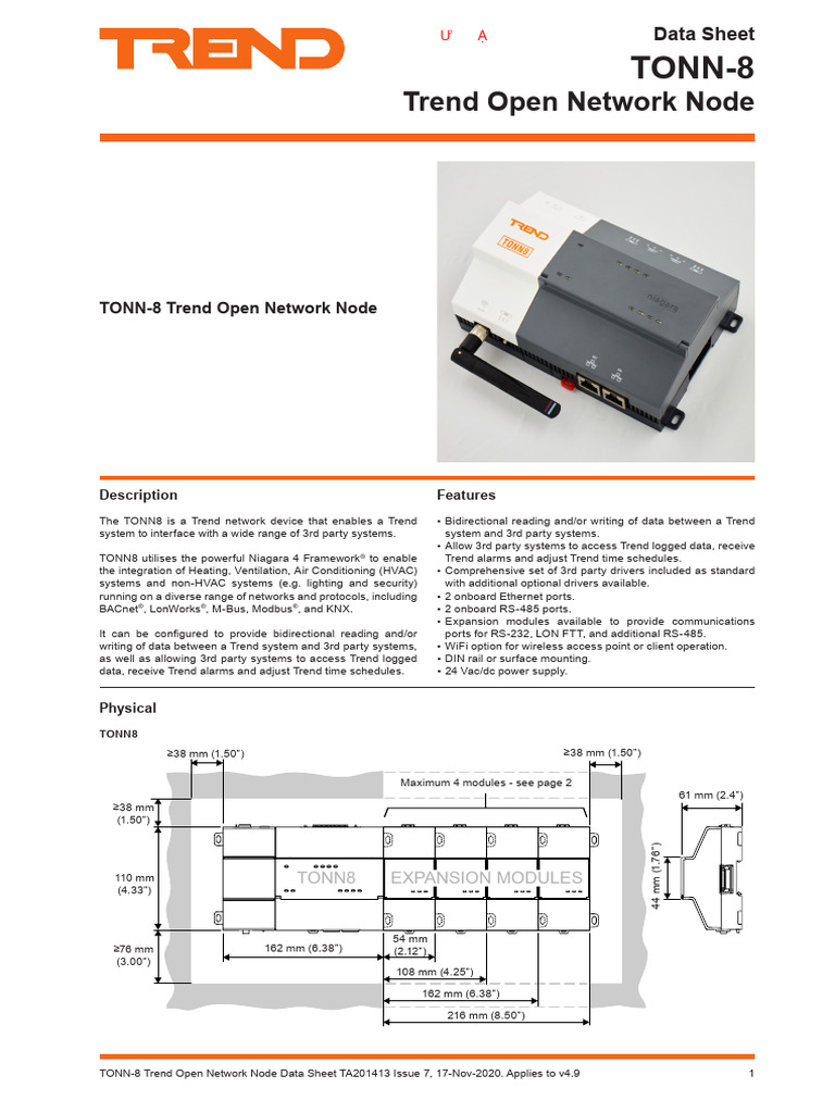 TONN-8 Trend Open Network Node Overview | PDF