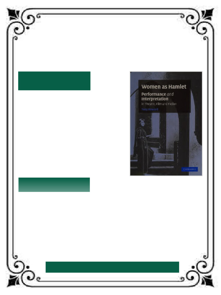 Women as Hamlet Performance and Interpretation in Theatre Film and ...