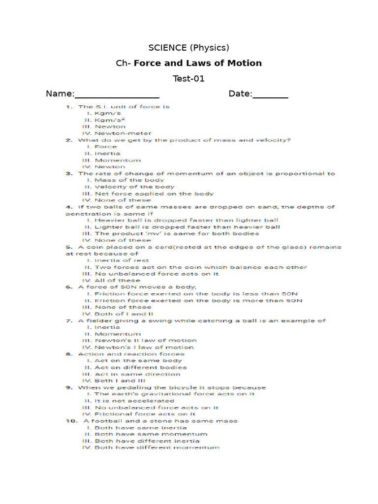 SCIENCE Phy. T 1 | PDF