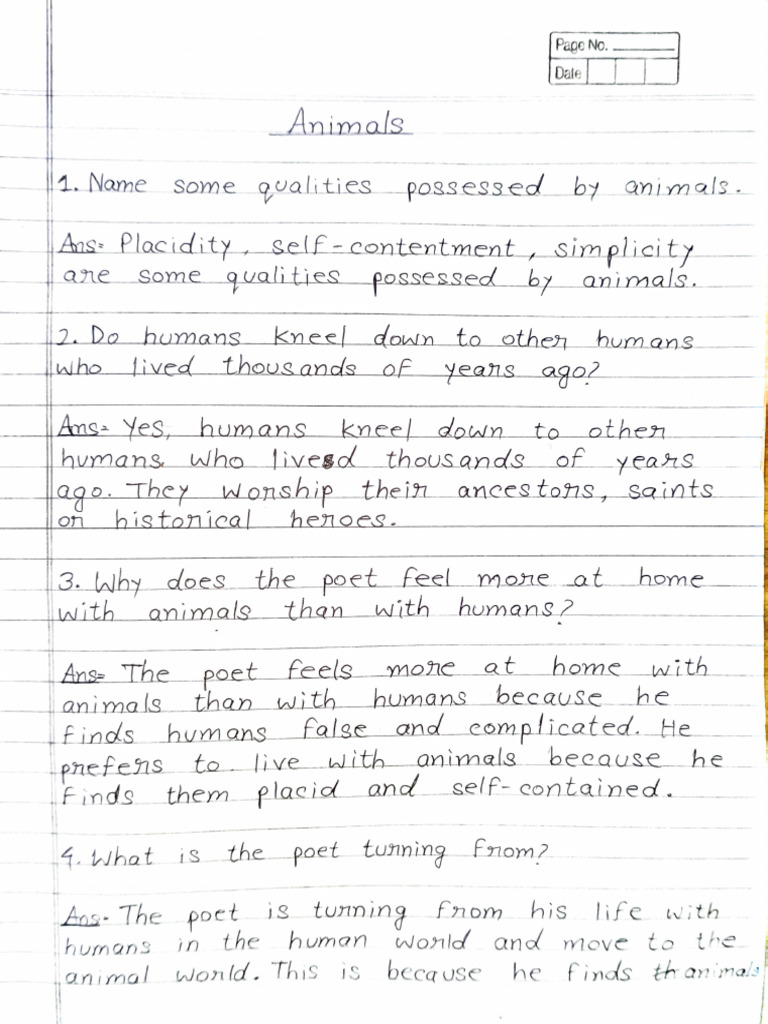 Qualities of Animals vs. Humans | PDF