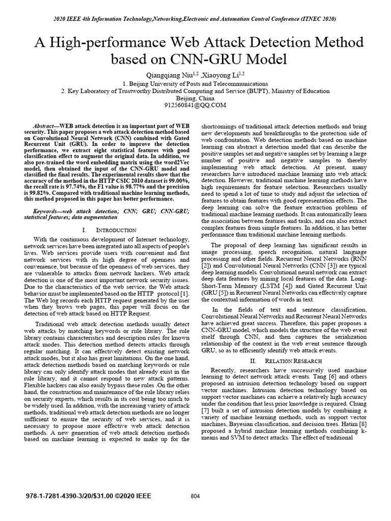 9-A High-performance Web Attack Detection Method | PDF | Deep Learning ...