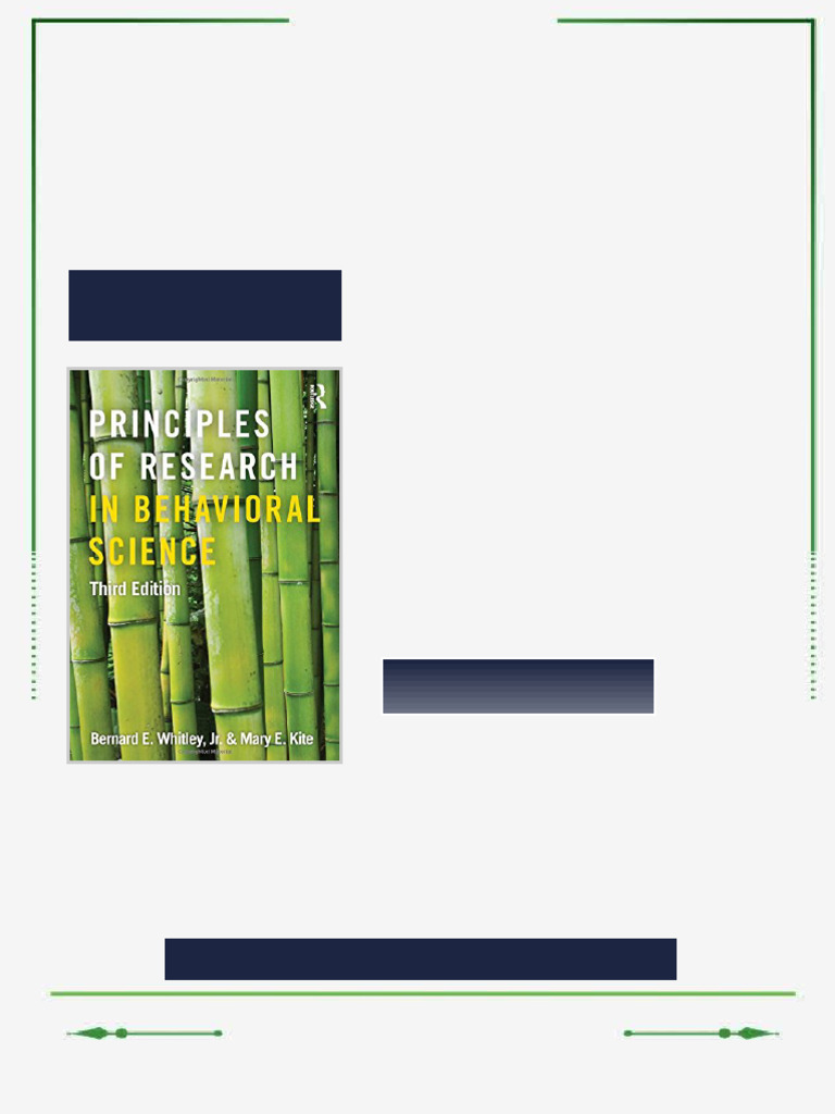 Principles of Research in Behavioral Science 3rd 3rd Edition Bernard E ...