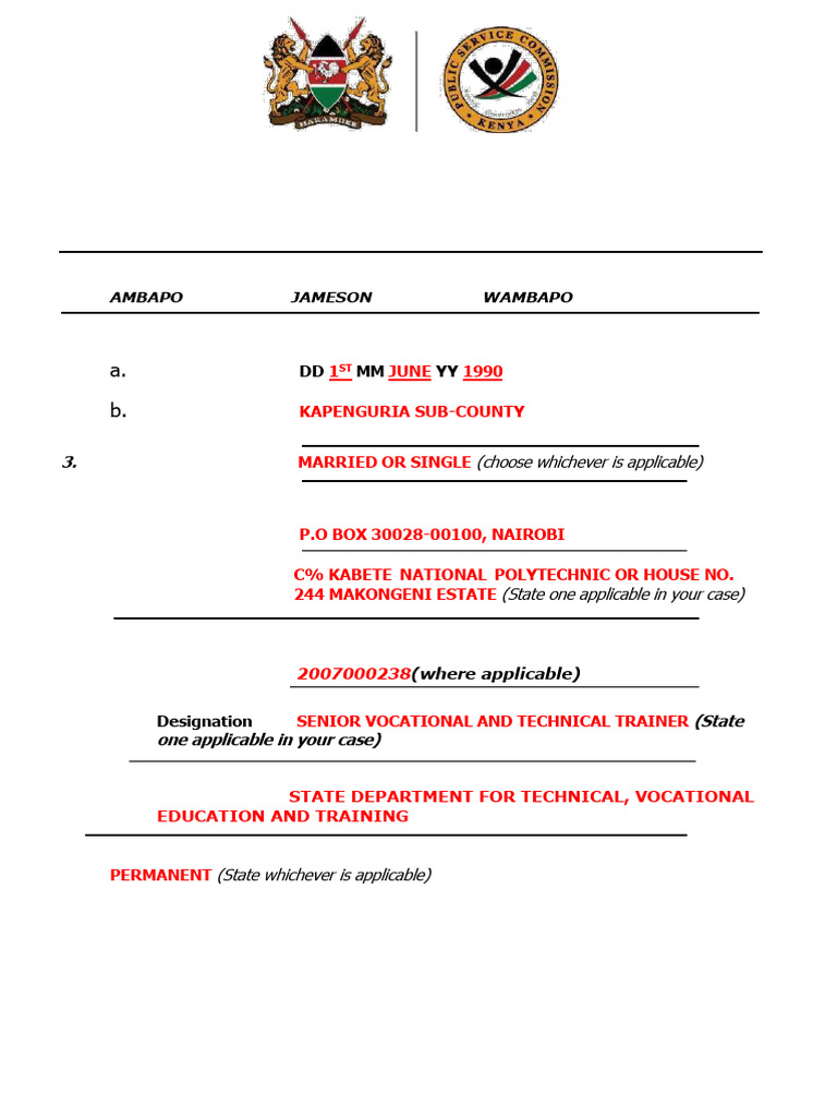 Demo Wealth Declaration Guidelines Form | PDF | Equity (Finance) | Money