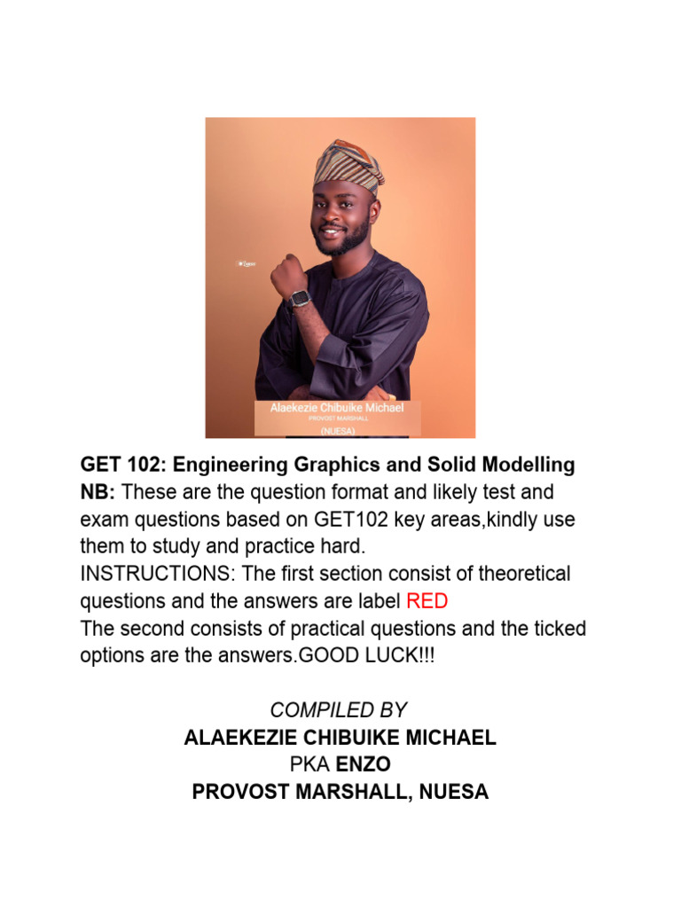 GET 102 BY ENZO(Engineering Design) | PDF | Drawing | Technical Drawing