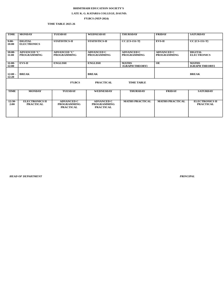 Timetable Dec-April 2026 | PDF | Computer Programming | Systems Engineering