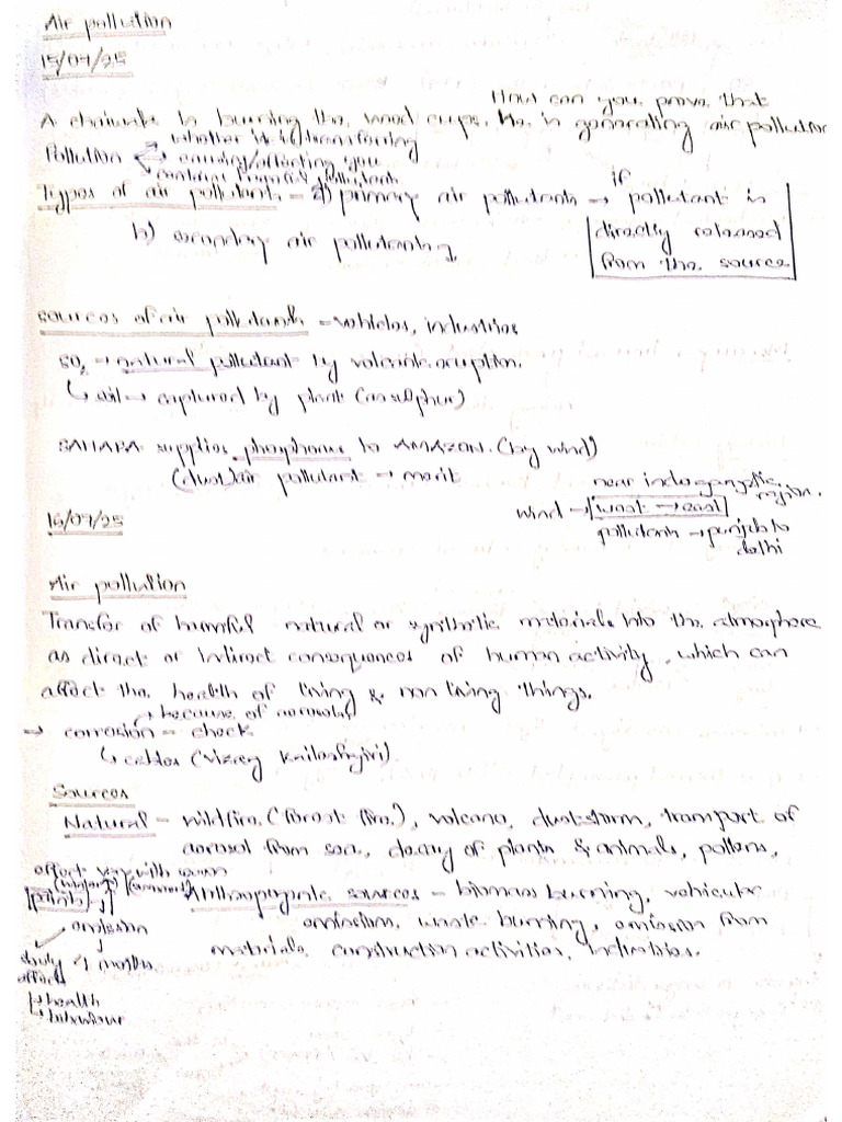 Air Pollution (Minor 1- Ayush ) | PDF