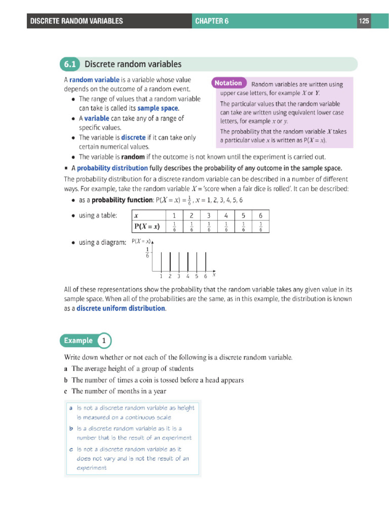 Ch 6 Discrete Random | PDF