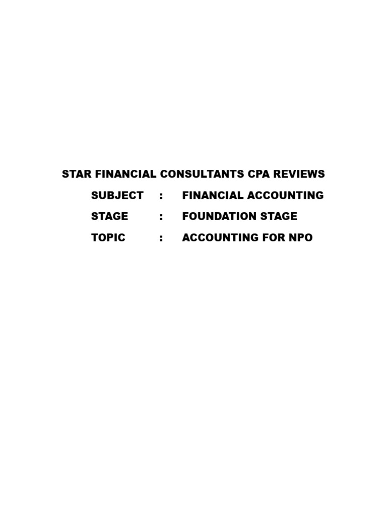 NPO Accounting Basics and Financial Statements | PDF | Debits And ...