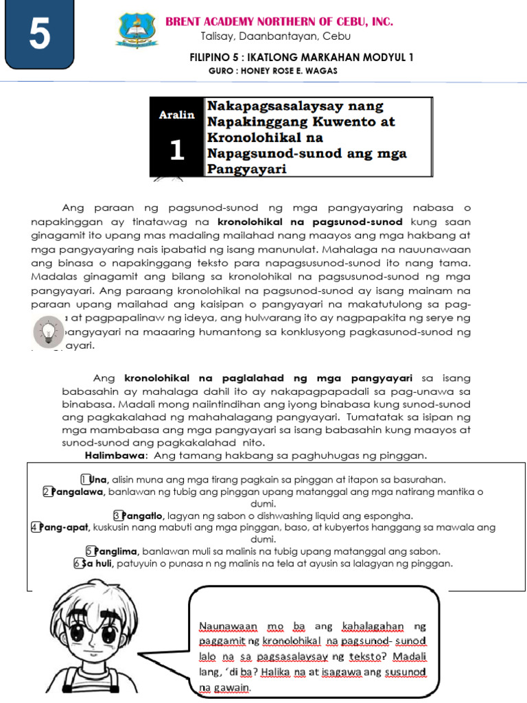 Filipino 5 Module Week 1 Quarter 3 | PDF