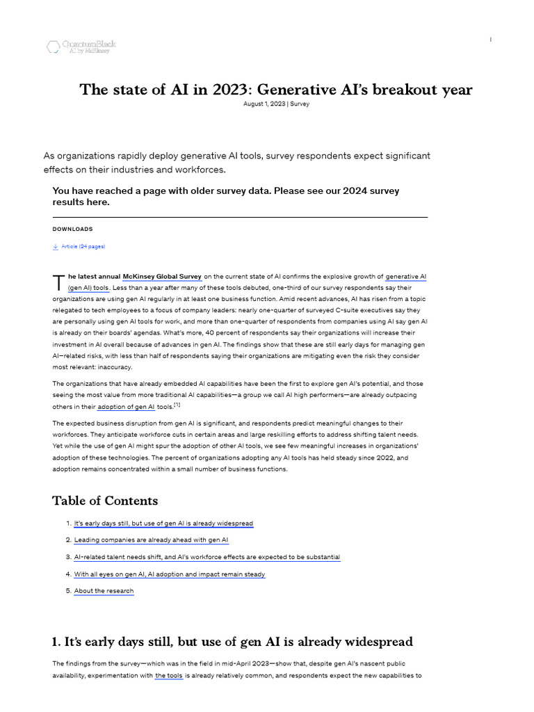 2023 AI Survey: Generative AI Insights | PDF | Artificial Intelligence ...