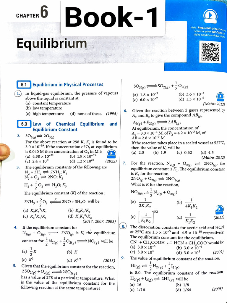 Chemical & Ionic Equilibrium | PDF