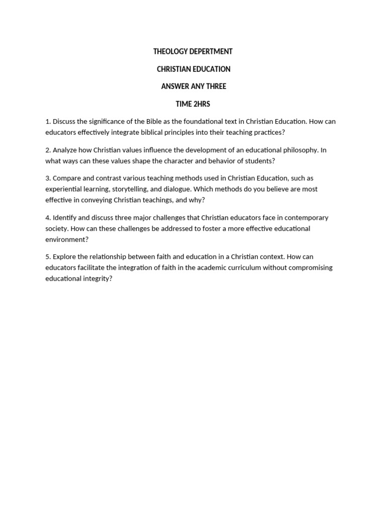 Christian Education: Key Topics and Challenges | PDF