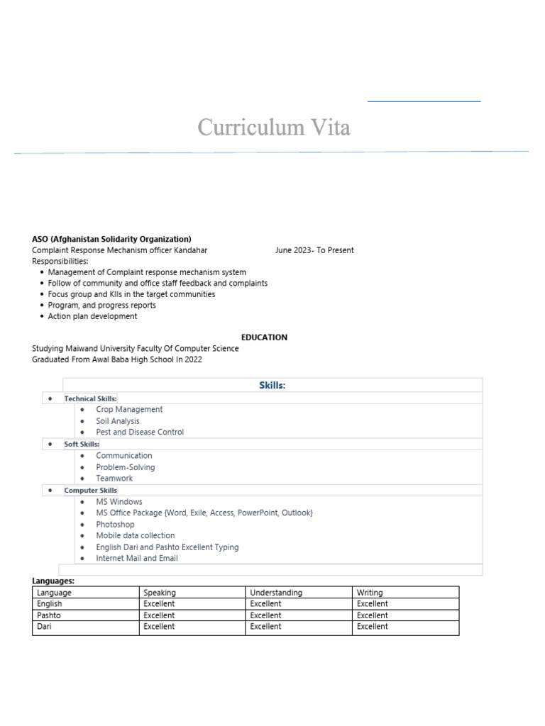 Naveed Ahmad CV | PDF