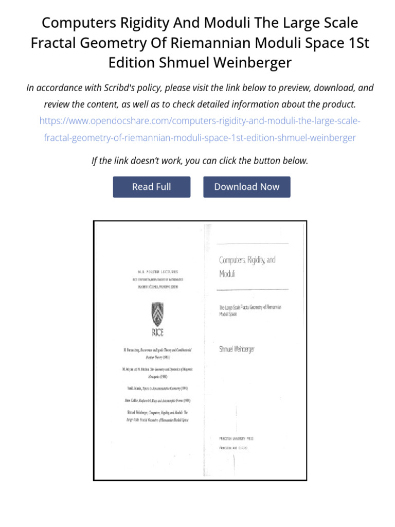 Computers Rigidity and Moduli The Large Scale Fractal Geometry of ...
