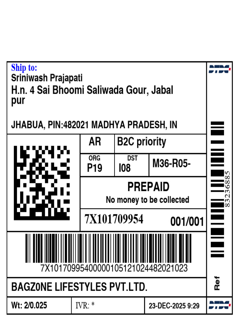 Routing Label 7X101709954 | PDF