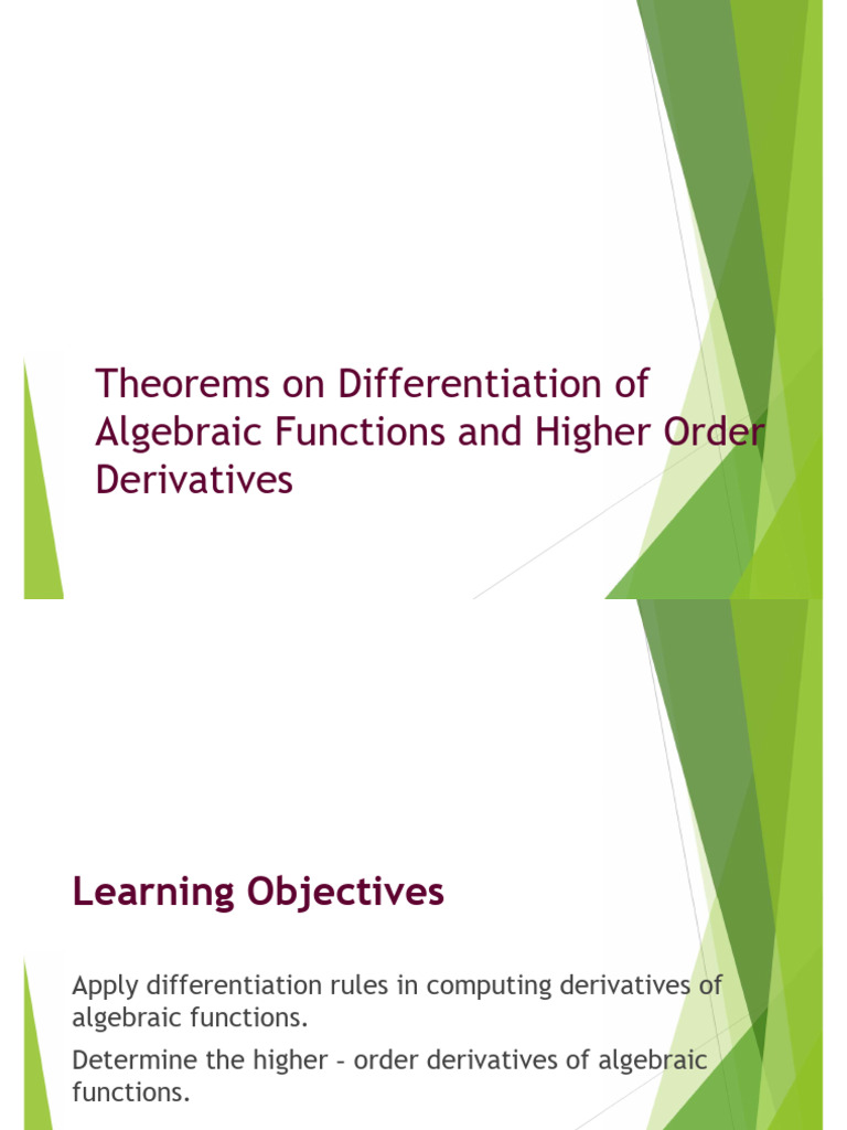 6. Theorems on Differentiation Rules for Derivative of Algebraic ...