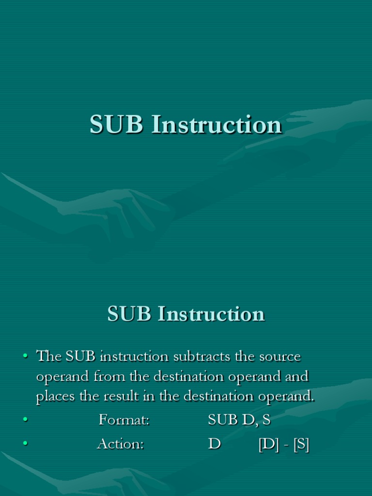 Sub Instruction Instruction Set Pointer Computer Programming