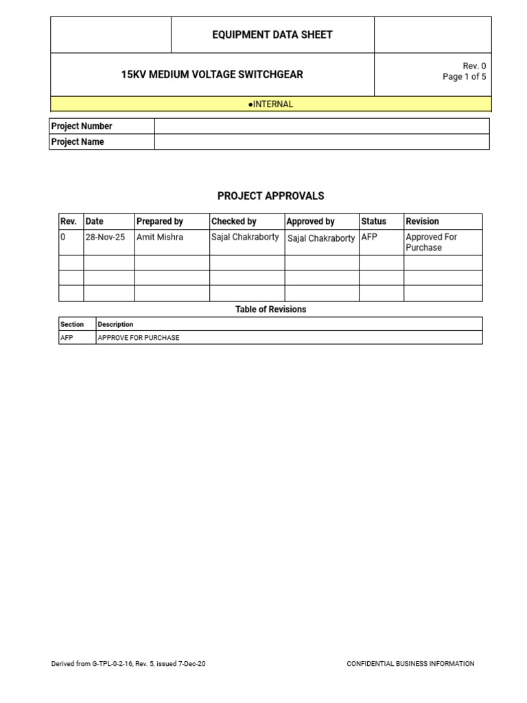 15KV Medium Voltage Switchgear Data | PDF | Alternating Current ...