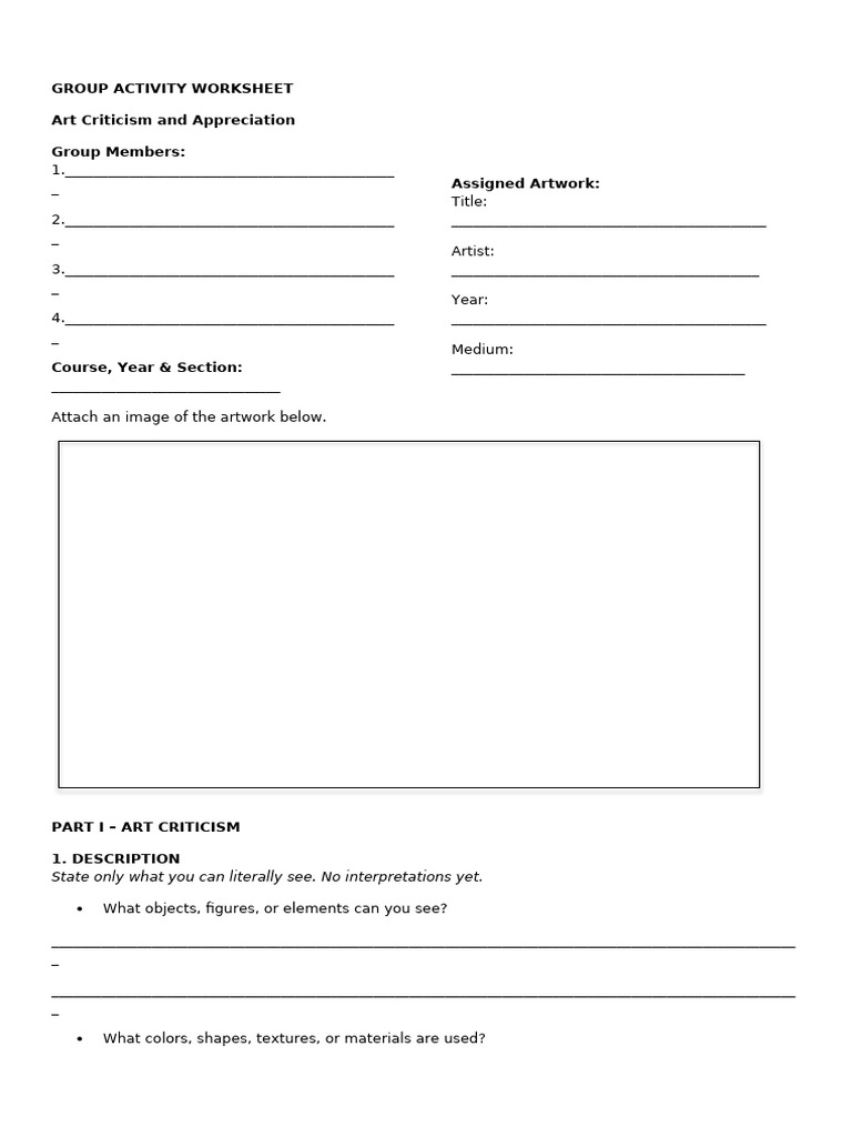 Group Activity Worksheet | PDF